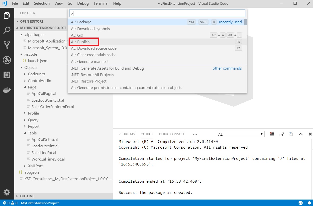 AL Basics – Part 6 [Publishing & Testing Extension] – ARKSD Consultancy ...